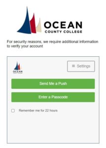 Duo Two-Factor Authentication | Ocean County College NJ
